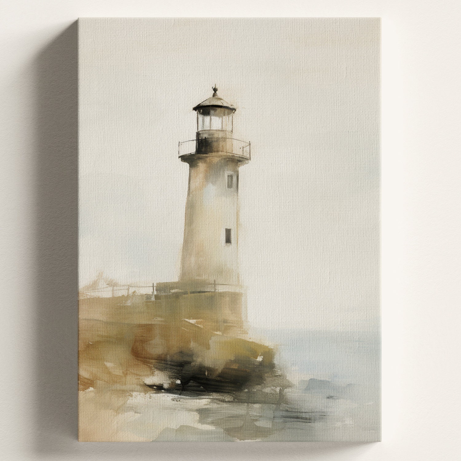 Vintage Lighthouse Print ,ocean Seascape, Nautical Landscape, Sea, Oil ...