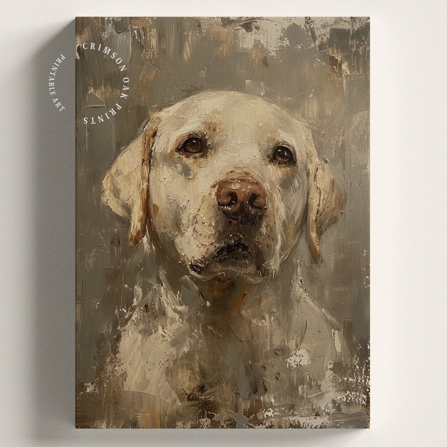 Vintage Dog Oil Painting Vintage Dog Painting , Antique Animal Portrait ...