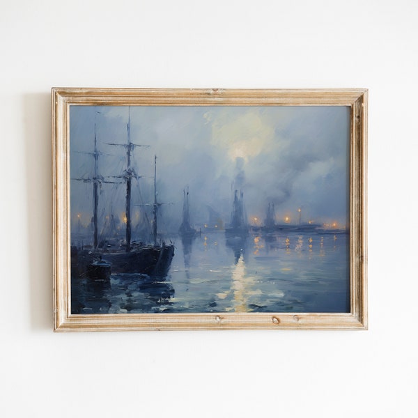 Harbour Oil Paintings - Etsy UK