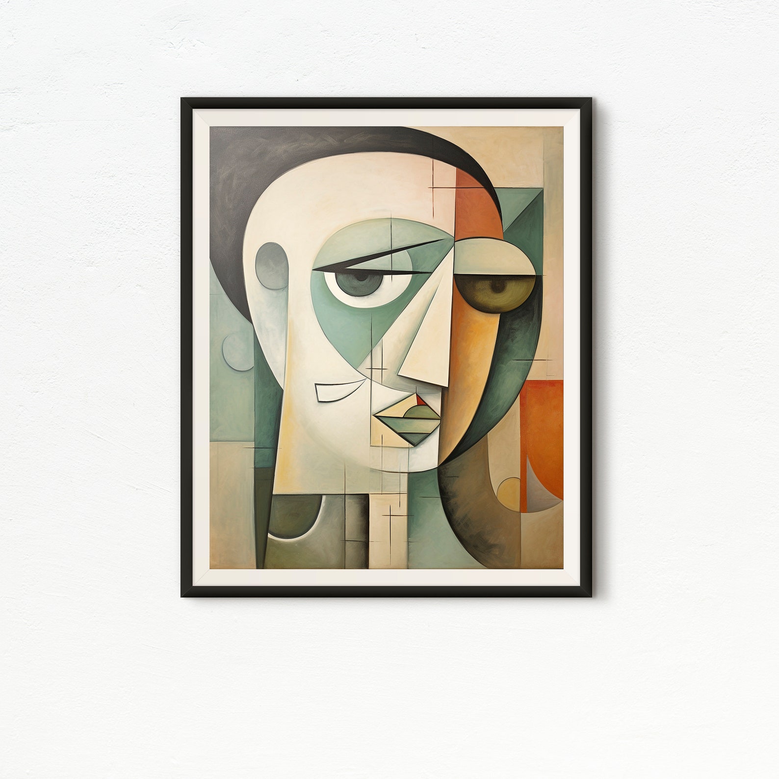 Cubist Painting, Vintage Artwork, Abstract Wall Decor Modern Art Print ...