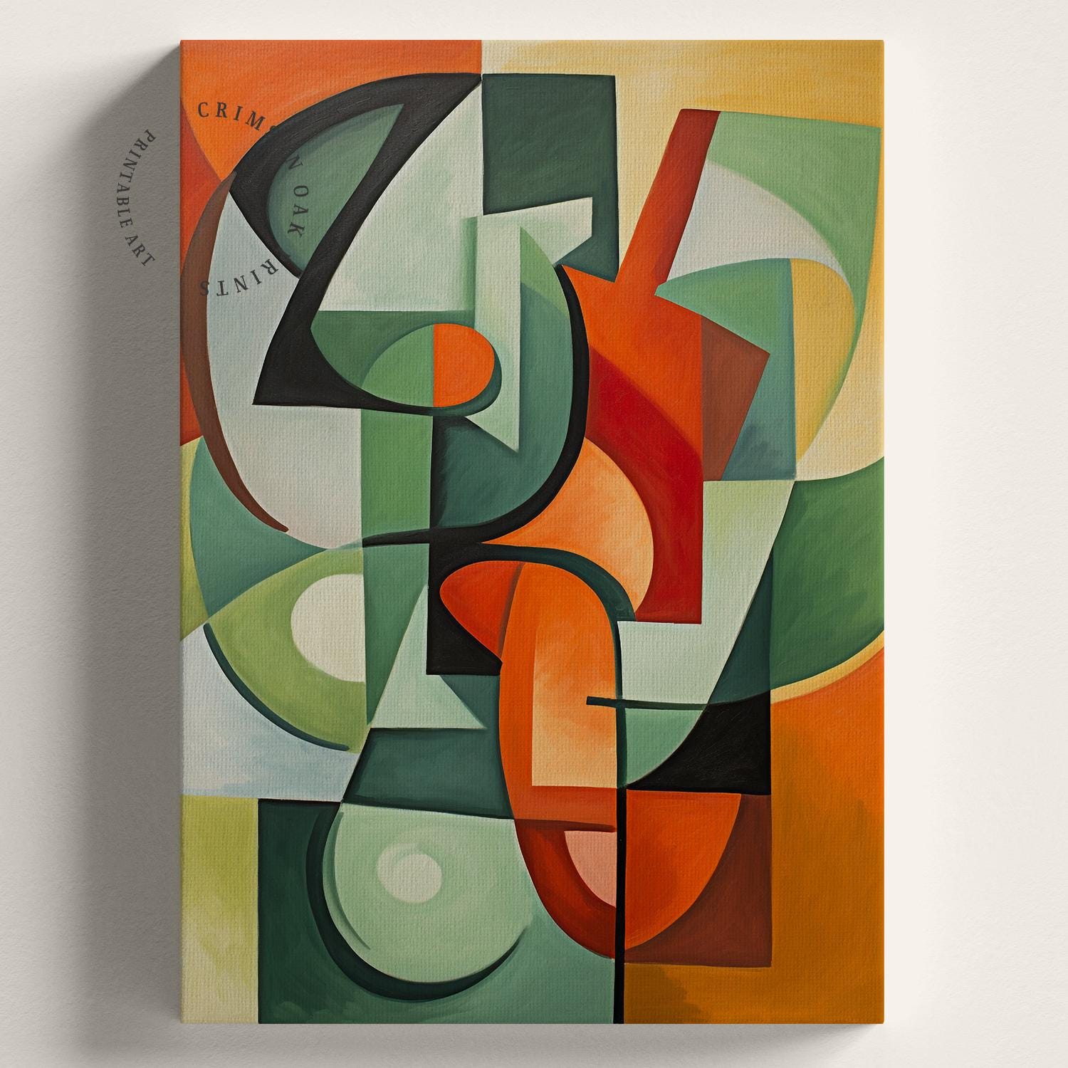 Cubist Painting , Vintage Artwork Abstract Wall Decor Modern Art Print ...