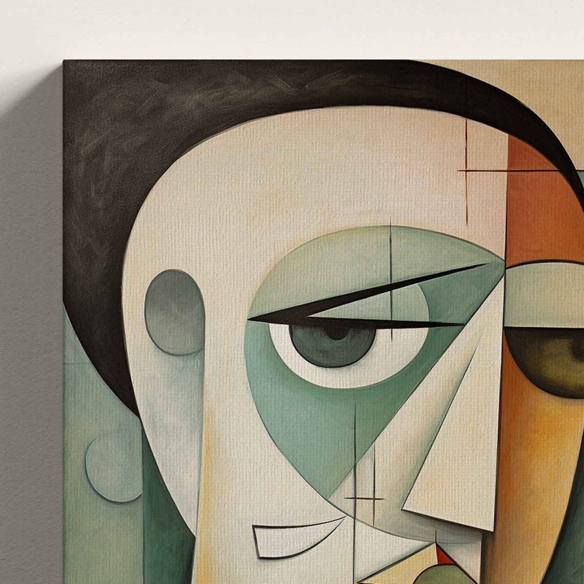 Cubist Painting, Vintage Artwork, Abstract Wall Decor Modern Art Print ...