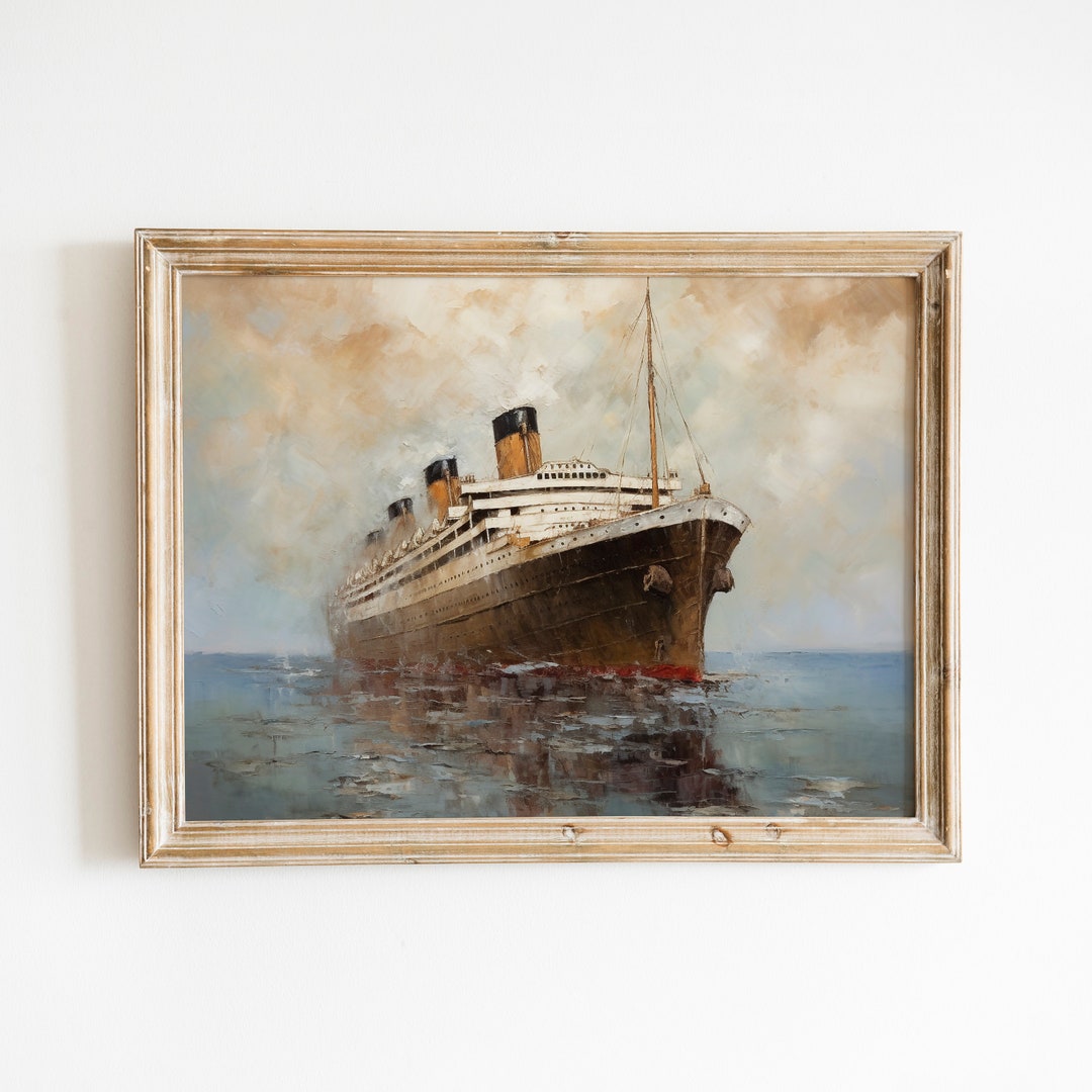 RMS Titanic Painting Vintage Wall Art Printable Art Original Painting ...