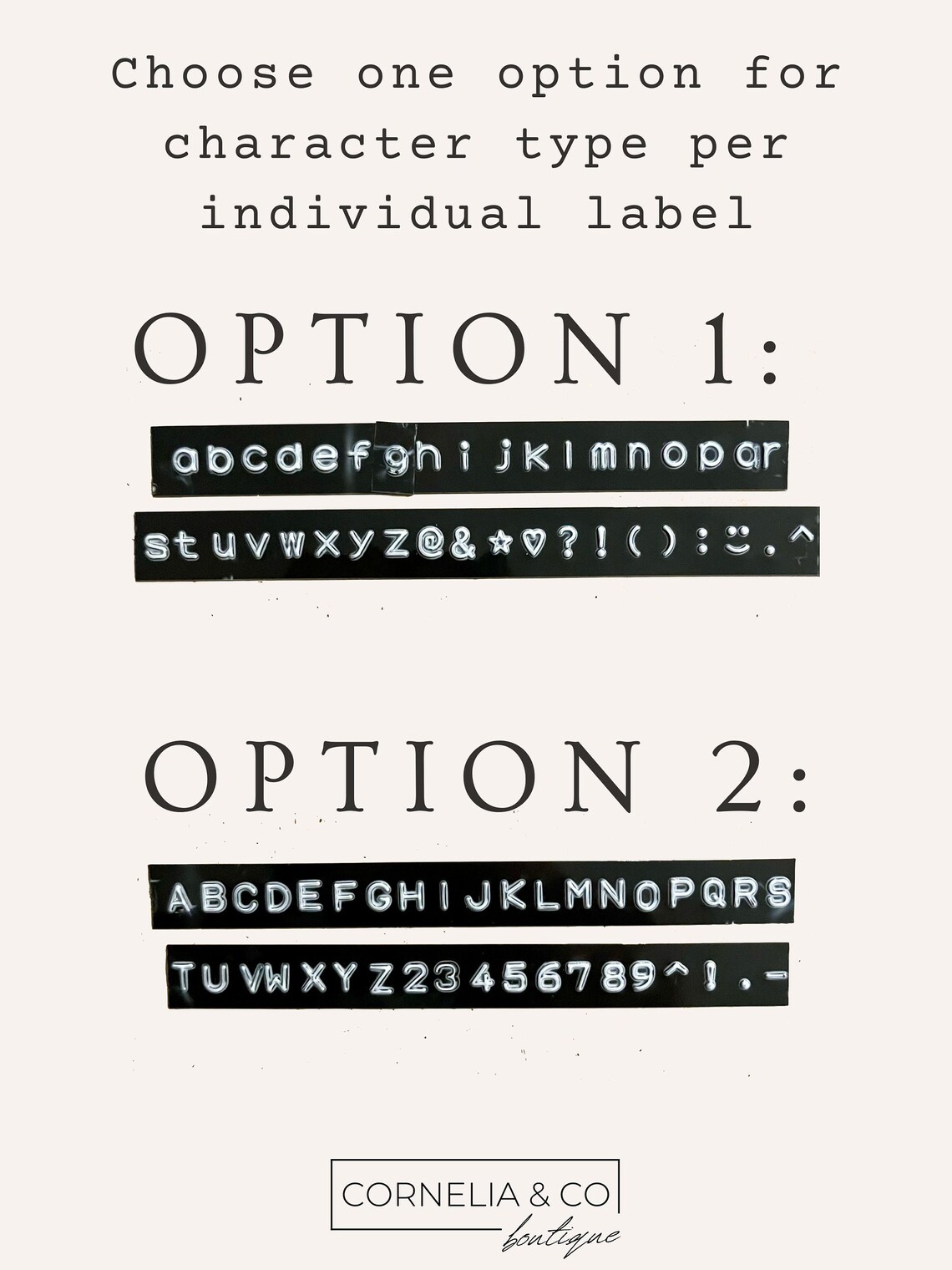 Custom Retro Labels Vintage Typewriter Style Black and White Embossed ...