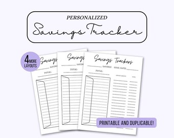 Printable Savings Tracker, Budget Planner, Digital Download, Vacation ...