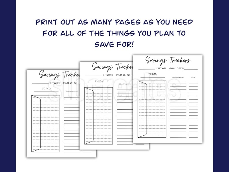 Printable Savings Trackers, Budgeting Planners, Digital Download ...