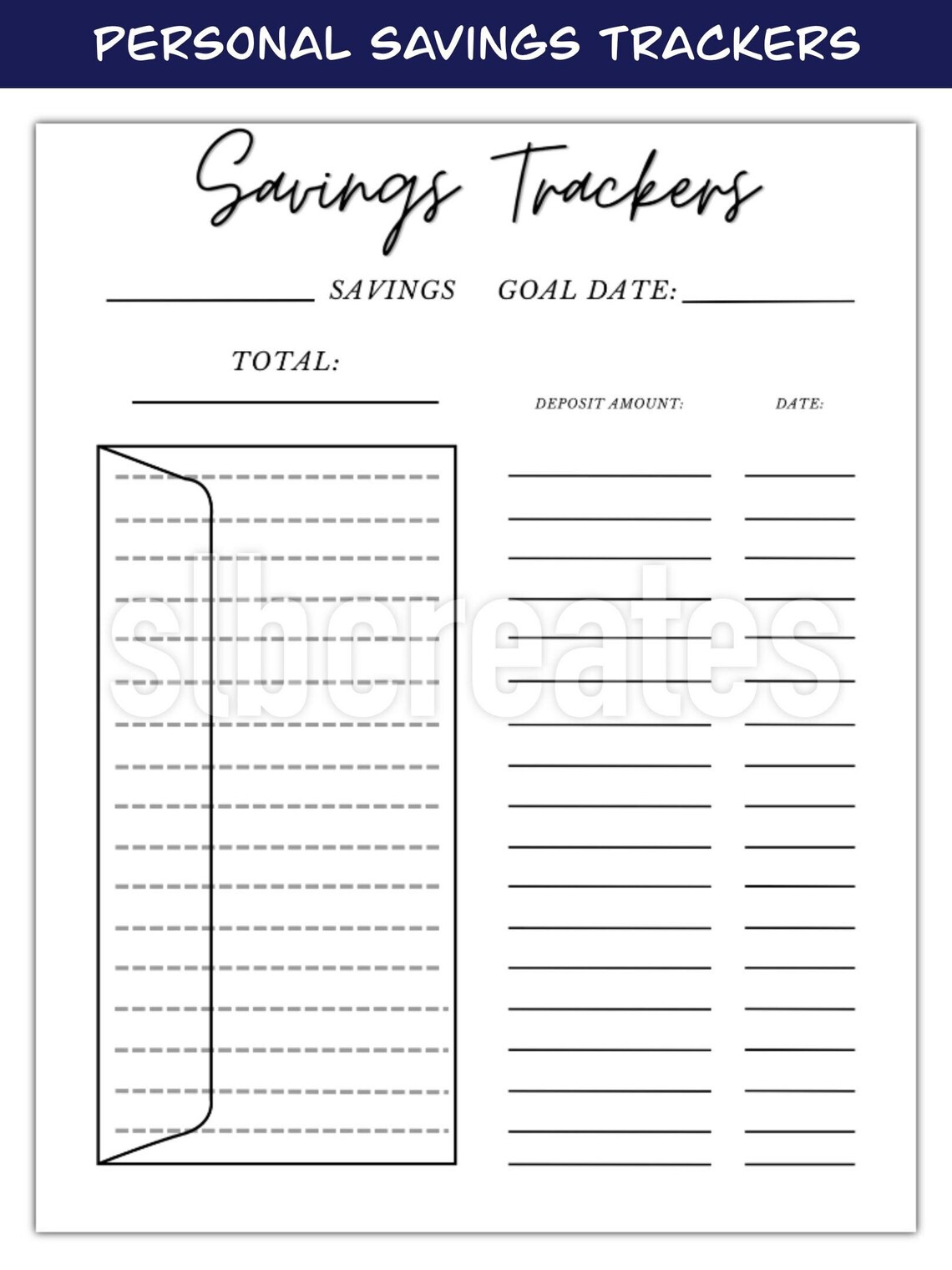 Printable Savings Tracker, Budgeting Planners, Digital Download ...