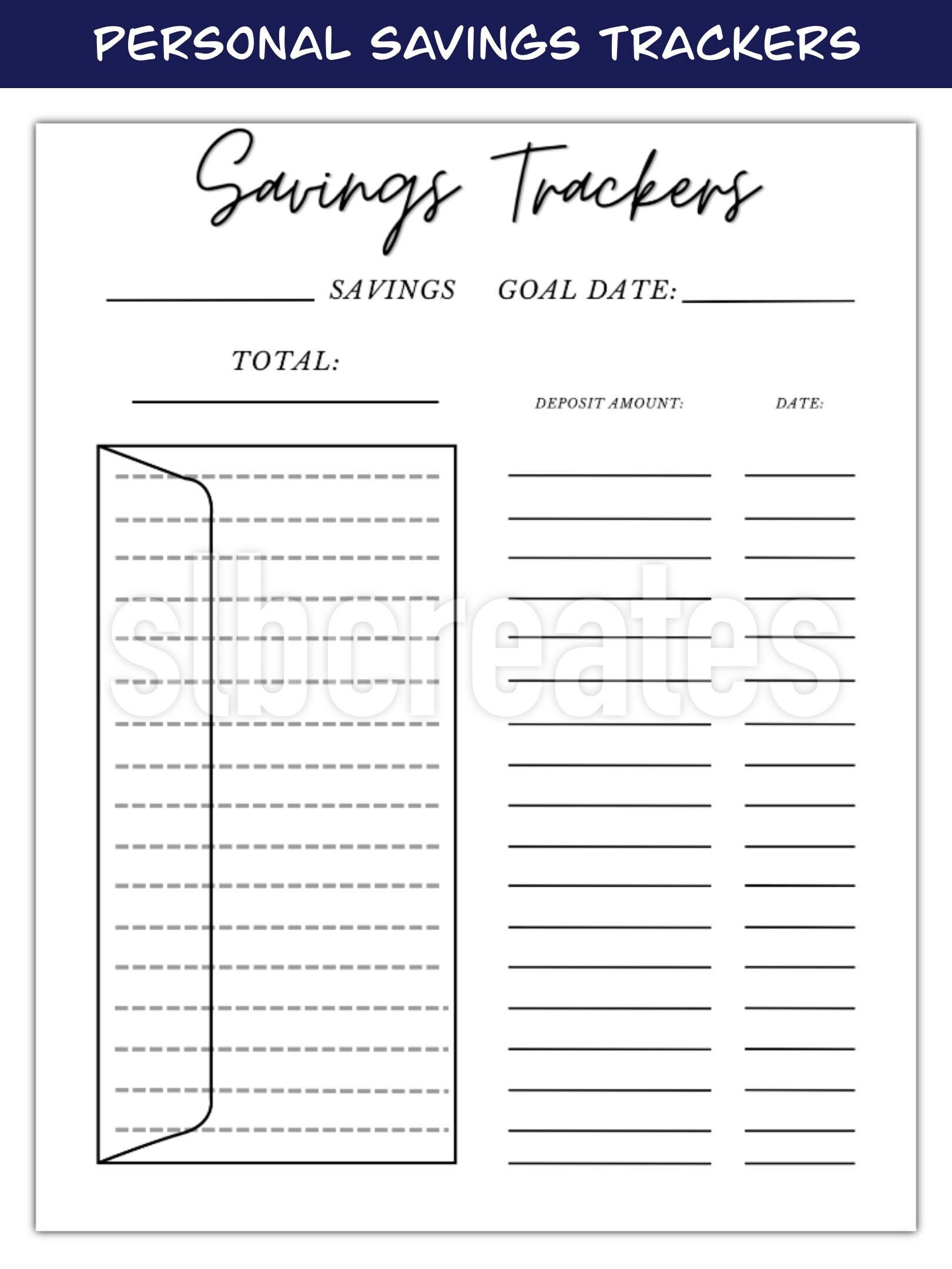 Printable Savings Tracker, Budgeting Planners, Digital Download ...
