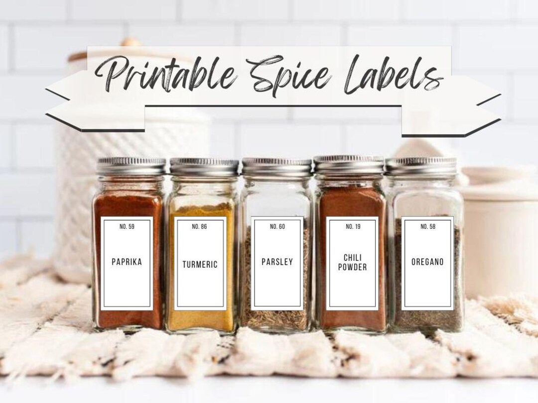 Printable Rectangle Spice Labels, Spice Jar Organizers, Home Decor ...