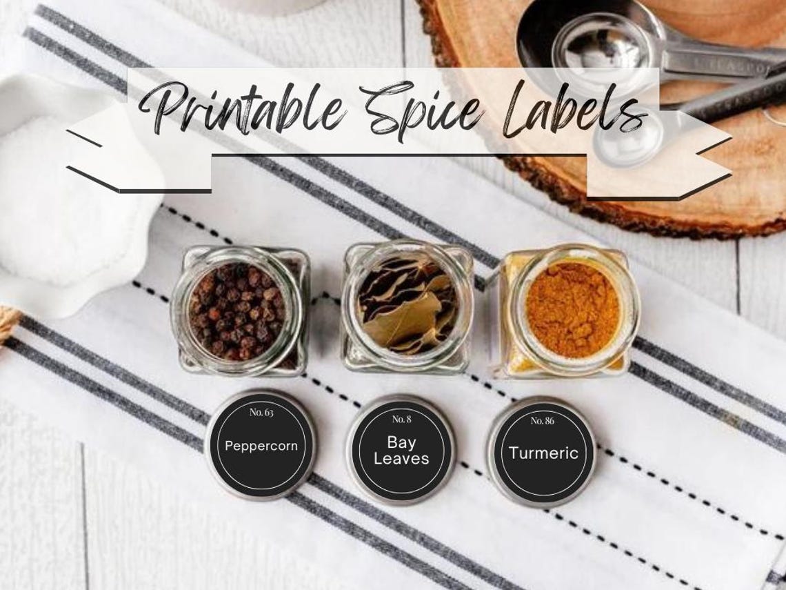 Printable Round Spice Labels, Spice Jar Organizers, Home Decor ...