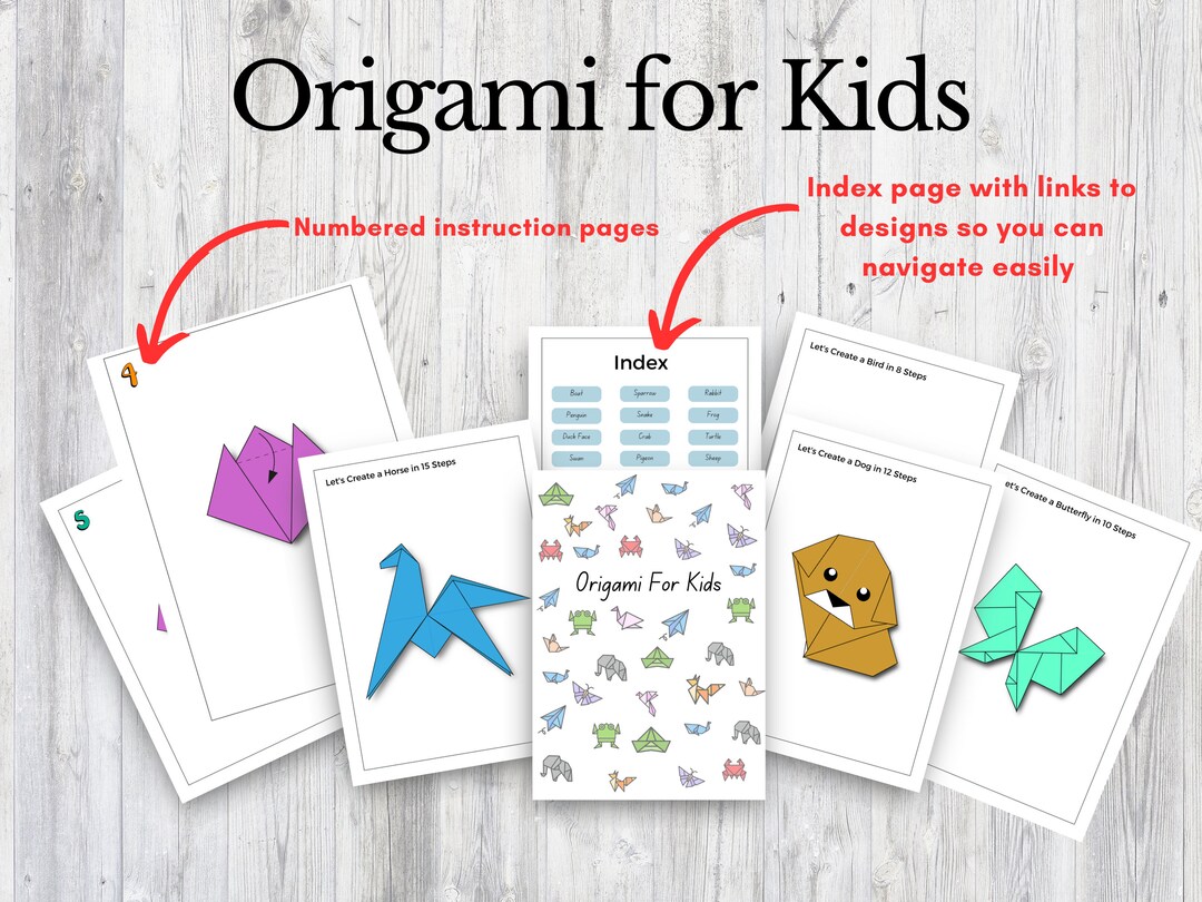 Origami Printable Pages for Kids, Origami for Kids, Family Games, Back ...