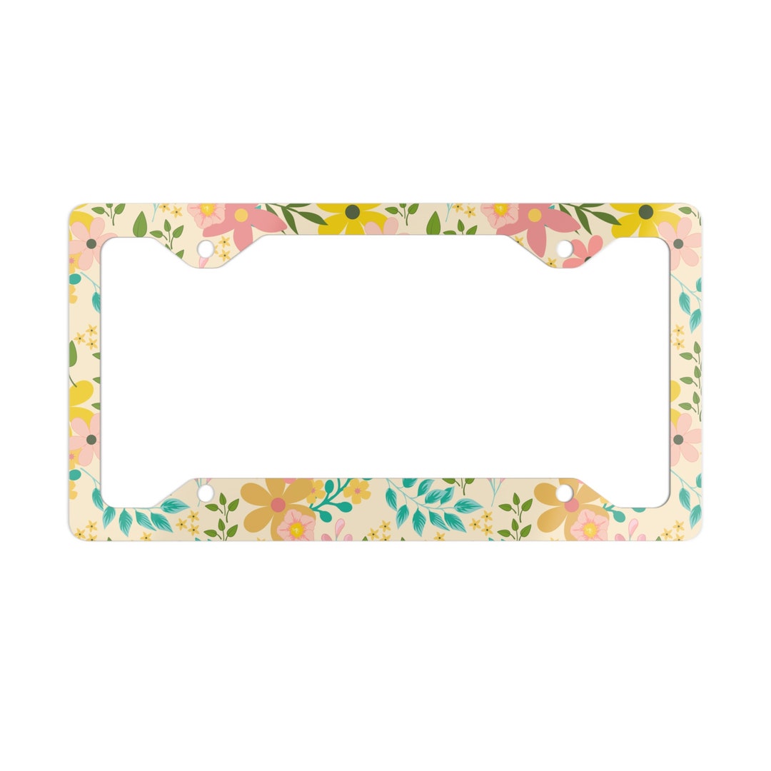 Cream Colored Metal License Plate Frame - Minimalist Car Accessory ...