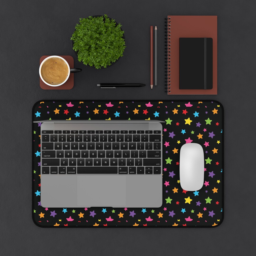 Rainbow Stars Desk Mat, Colorful Mouse Pad, Galaxy Office Desk ...