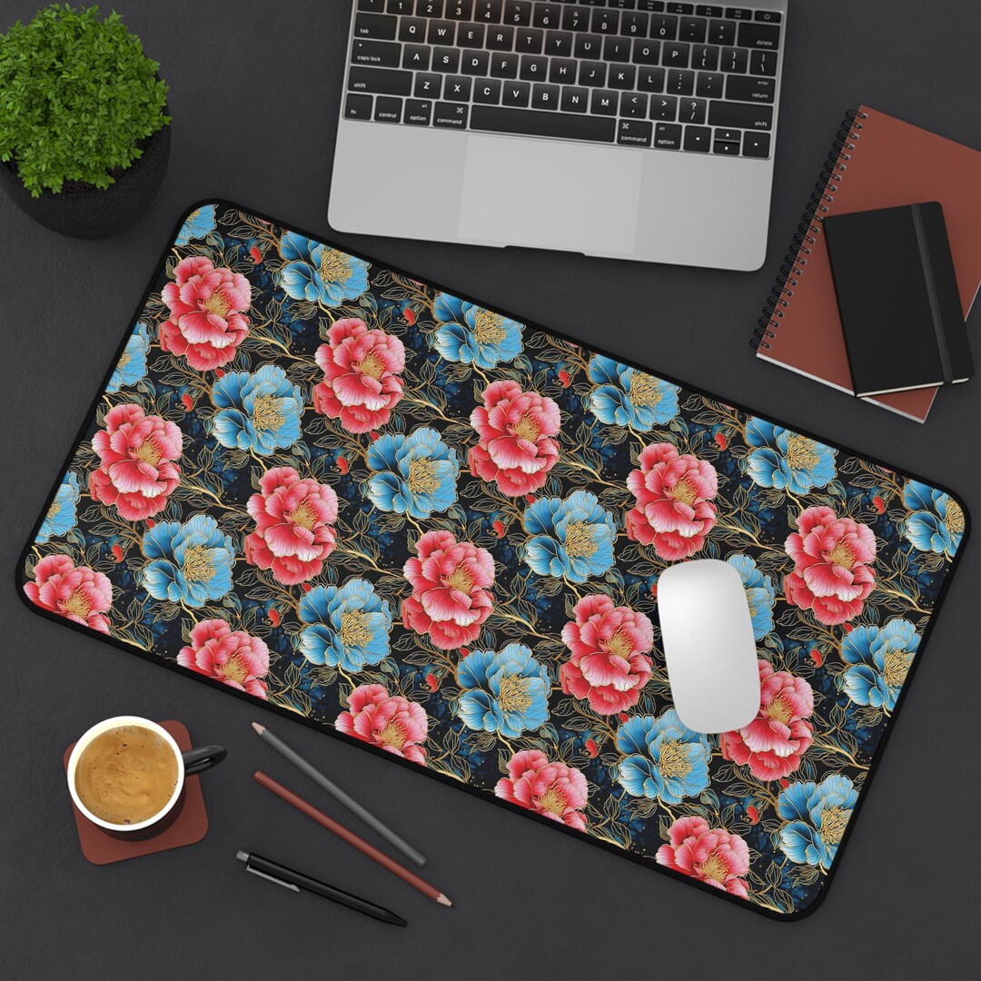 Camellias Floral Desk Mat, Floral Desk Mat, Flower Desk Mat, Floral ...