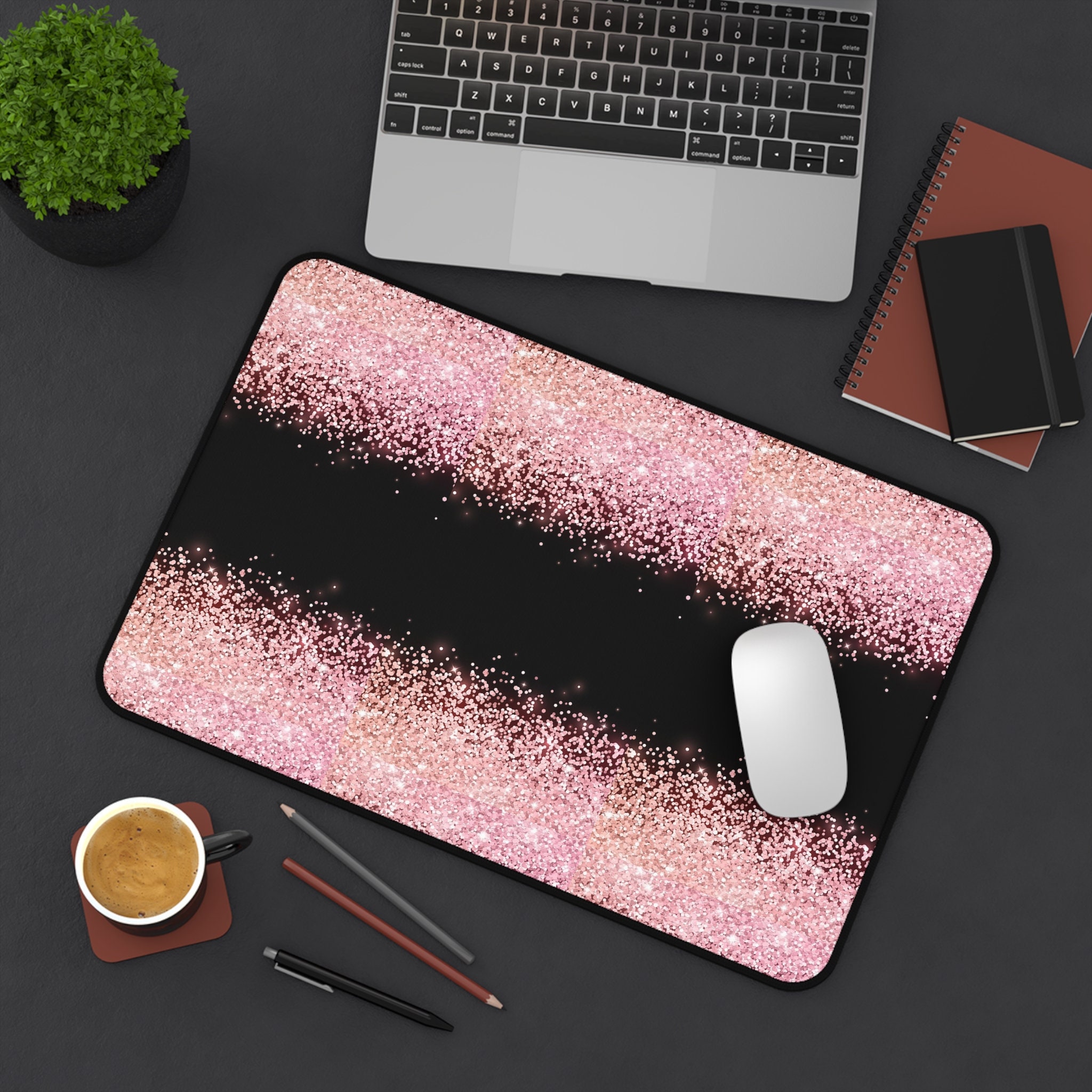 Pink Glitter Desk Mat, Pink Desk Mat, Glitter Desk Mat, Cute Desk Mat ...