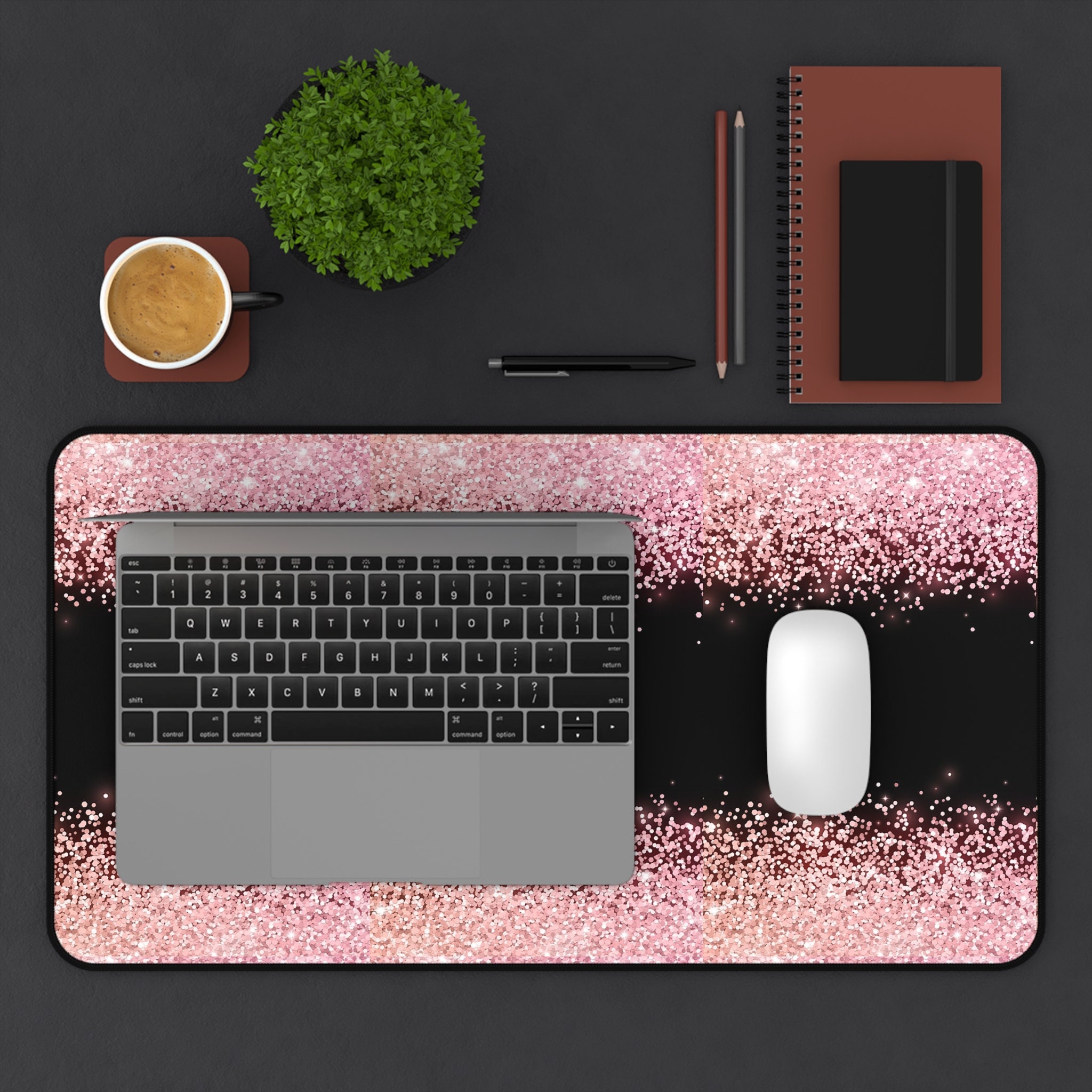 Pink Glitter Desk Mat, Pink Desk Mat, Glitter Desk Mat, Cute Desk Mat ...