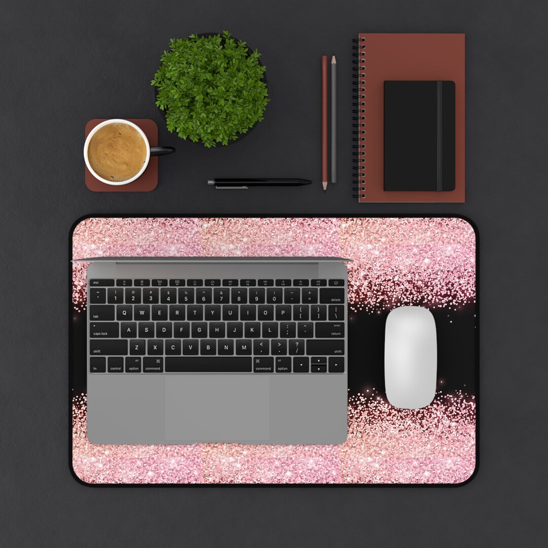 Pink Glitter Desk Mat, Pink Desk Mat, Glitter Desk Mat, Cute Desk Mat ...