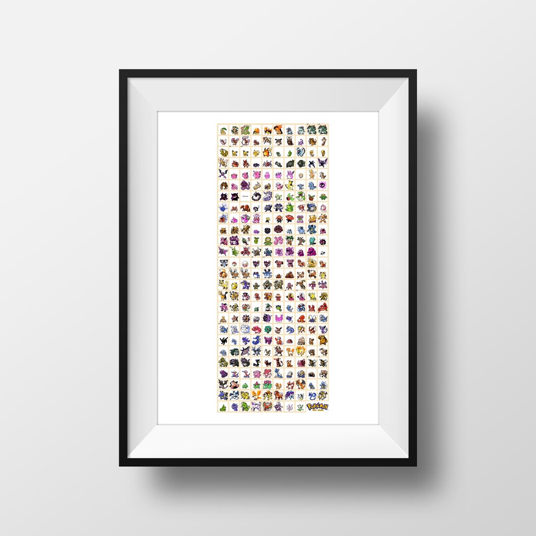 Pokemon Gold Edition - Sprite Art - Framed Print - Etsy