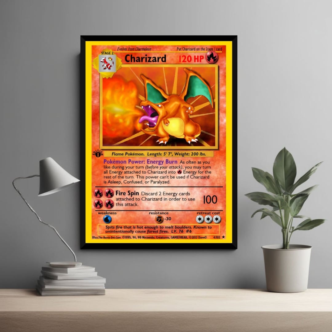 Charizard Card Pokemon Framed Print - Etsy