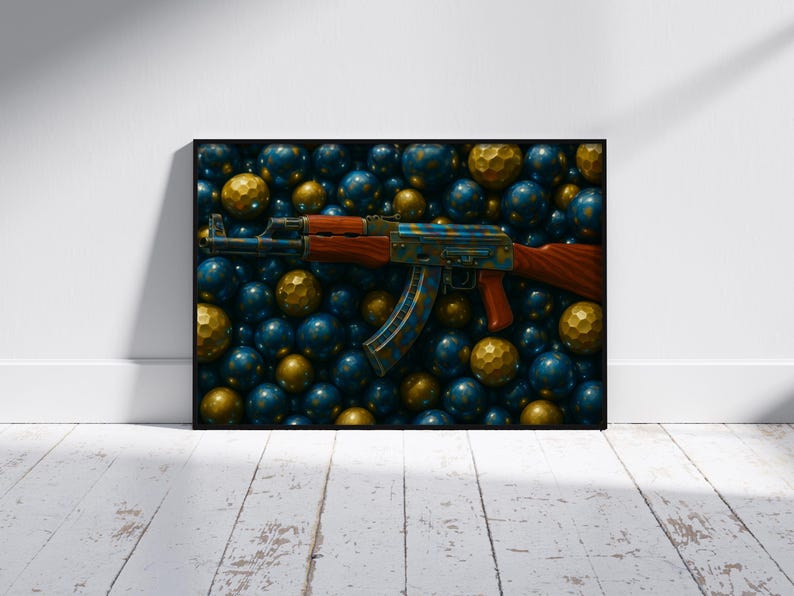 Counter-strike 2 Case Hardened AK47 Art Print – Gamer Wall Art - CS2 ...