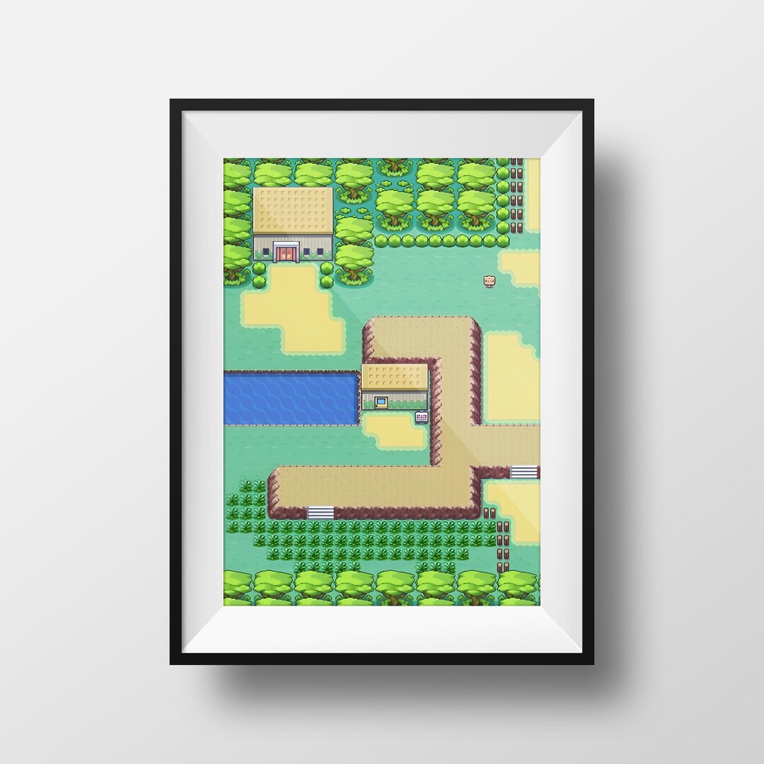 Pokemon Map Safari Zone Framed Print Poster / Pokemongift - Games Room ...
