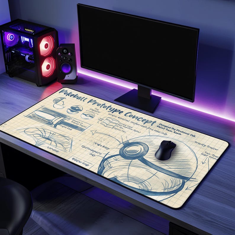 Pokeball Blueprint Pokemon Art Framed Print / Mats - Etsy