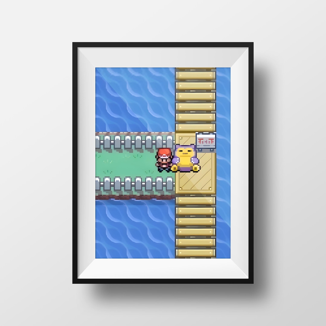 Snorlax Scene Pokemon Framed Art Print Poster / Pokemongift - Games ...