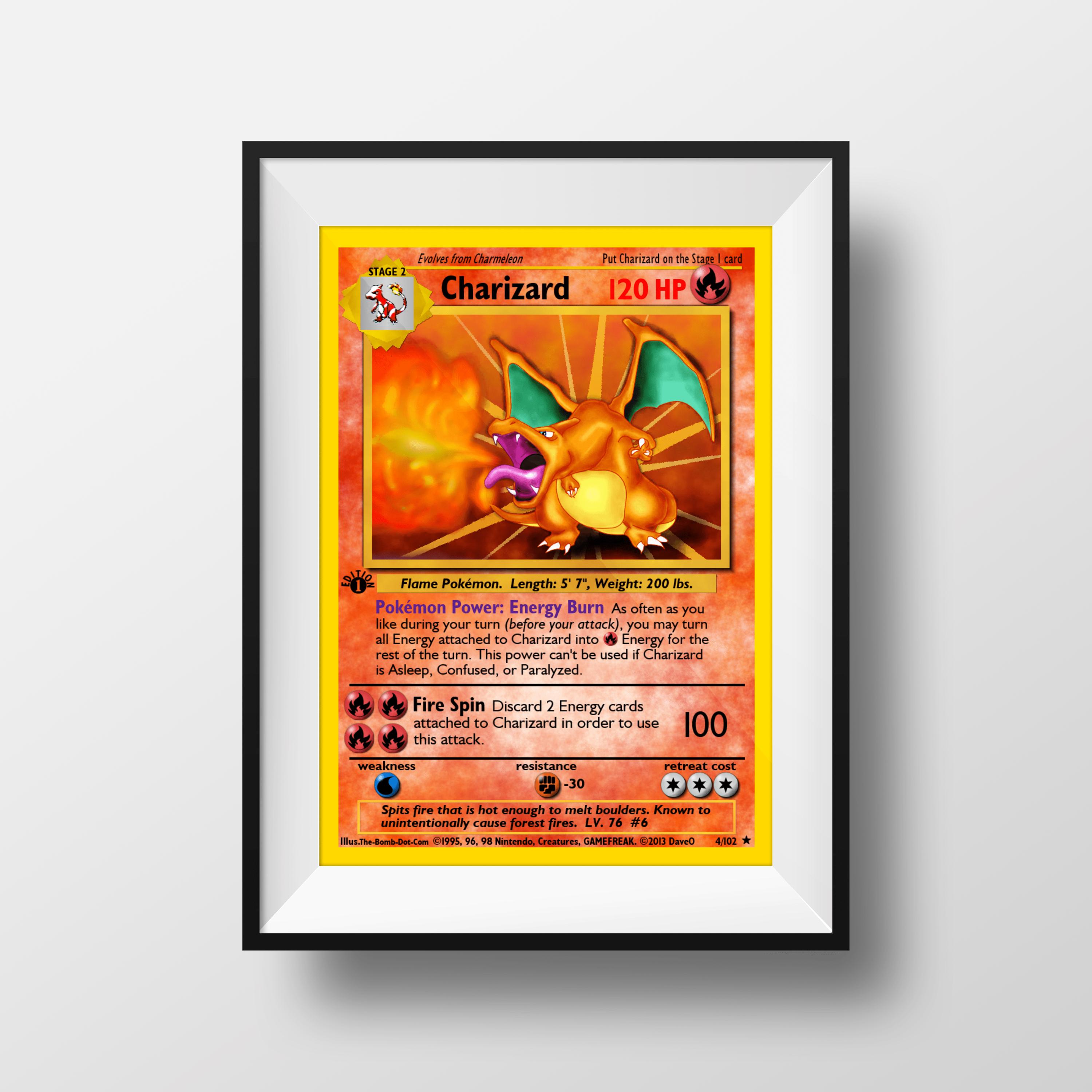 Charizard Card Pokemon Framed Print - Etsy