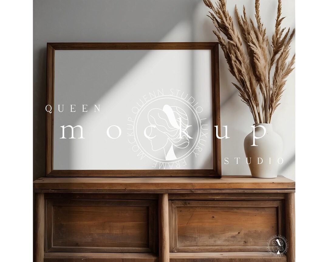 Vintage Room Wood Frame Mockup: 4x3 Landscape Poster (PSD & JPG) - Etsy