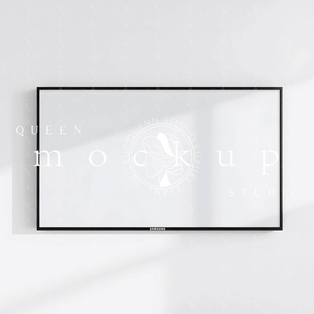16x9 Samsung Tv Frame Digital Mockup Template for Print on White Wall ...
