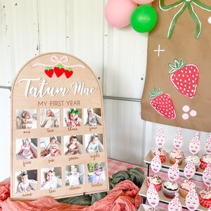 First Birthday Sign First Year Board Berry First Birthday Theme ...