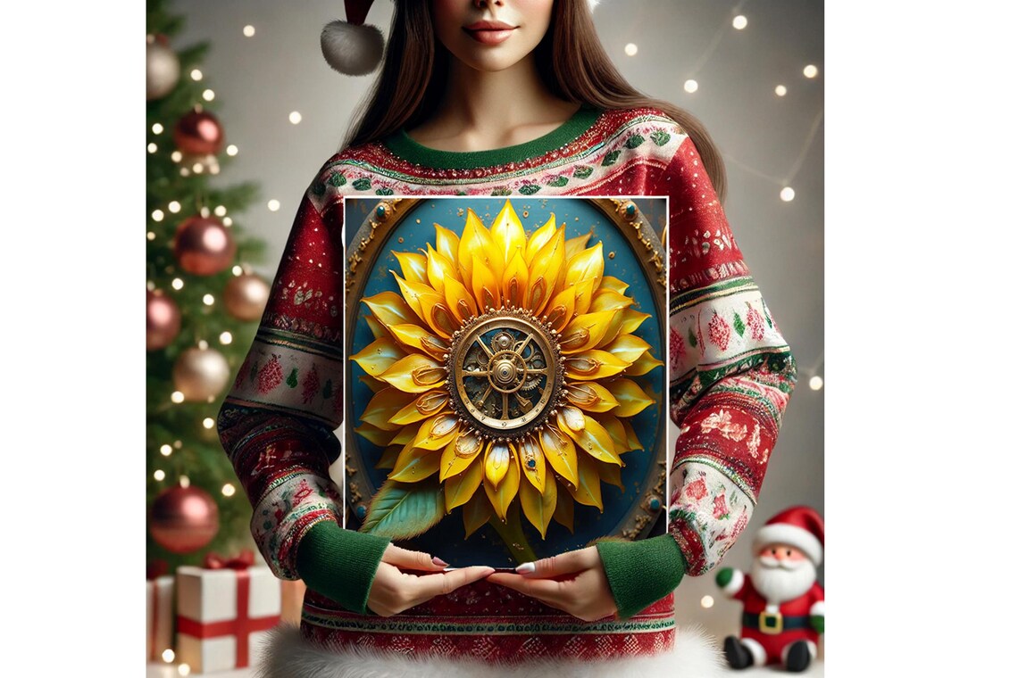 Steampunk Mechanical Sunflower Digital Papers - 12x12 Jpgs, PDF ...