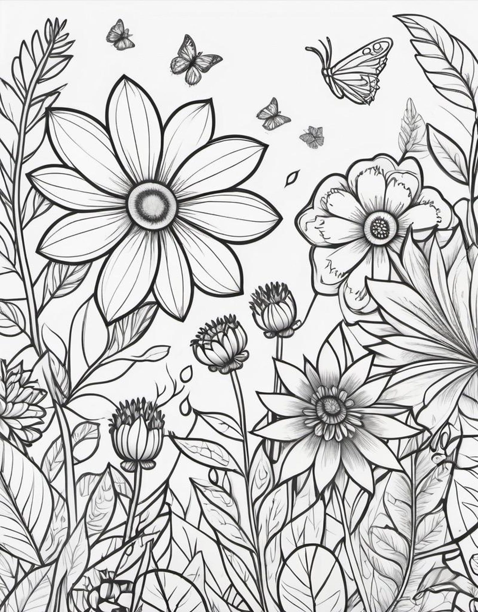 Nature Themed Adult Coloring Pages - Etsy