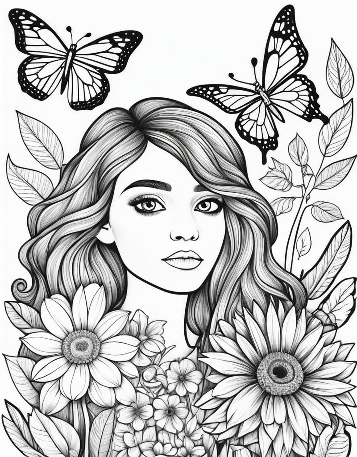 Nature Themed Adult Coloring Pages - Etsy