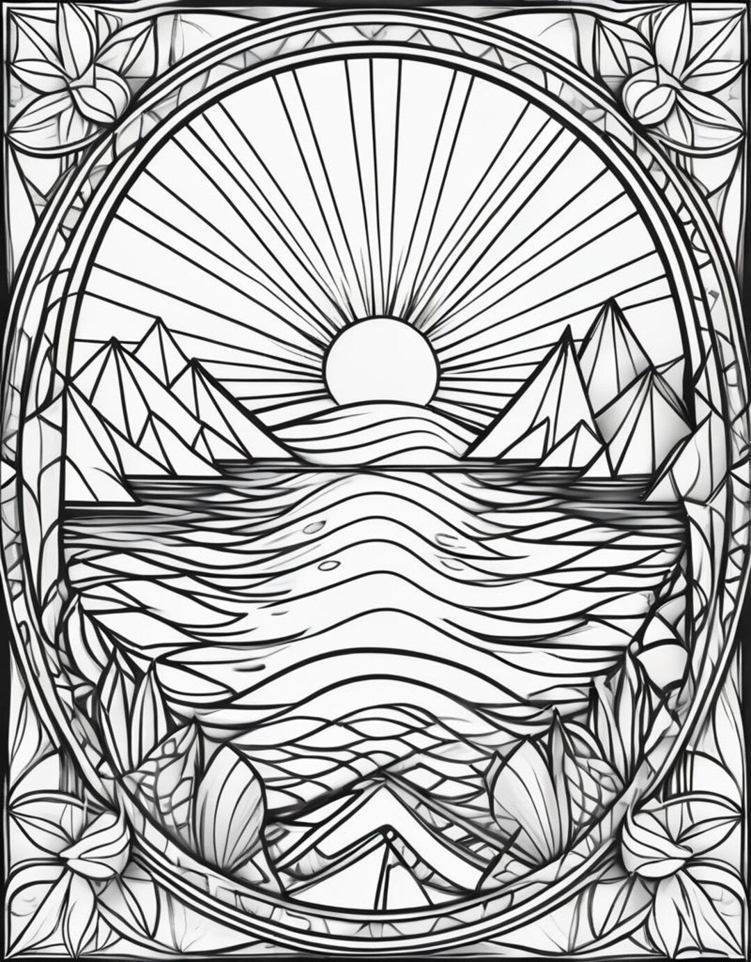 Water Themed Adult Coloring Pages - Etsy