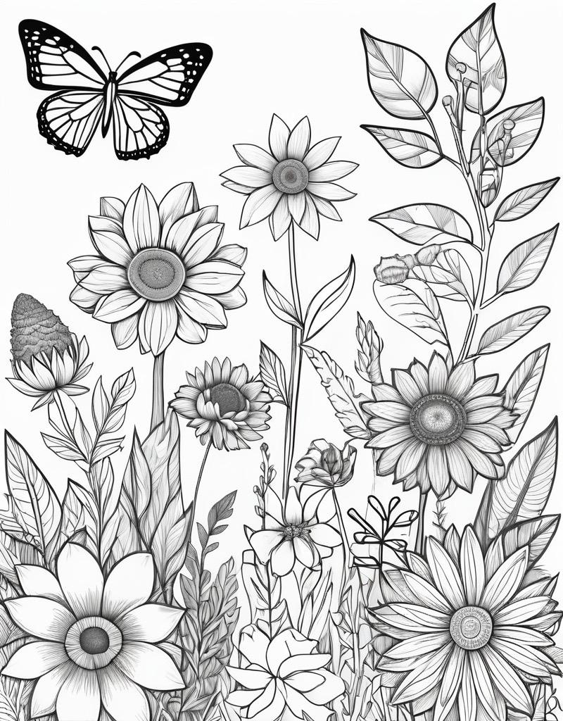 Nature Themed Adult Coloring Pages - Etsy