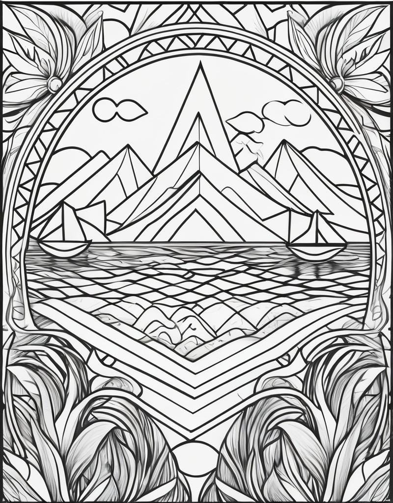 Water Themed Adult Coloring Pages - Etsy