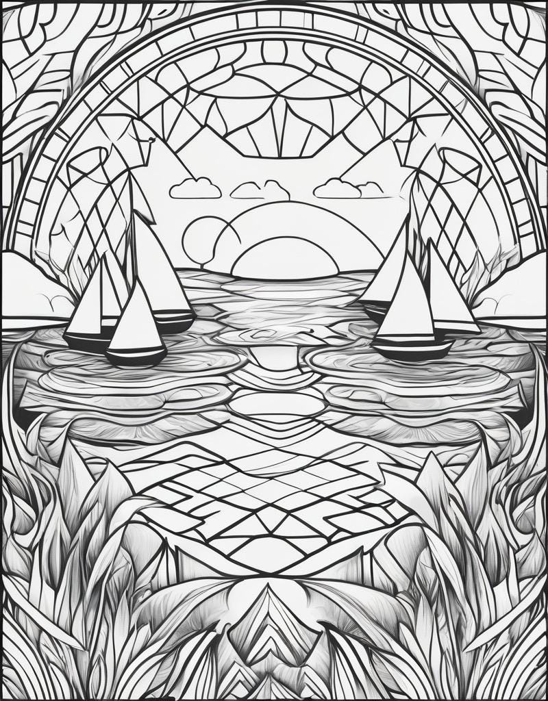 Water Themed Adult Coloring Pages - Etsy