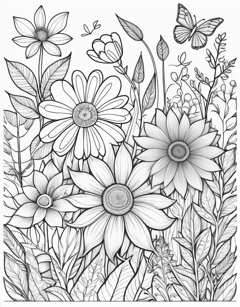 Nature Themed Adult Coloring Pages - Etsy