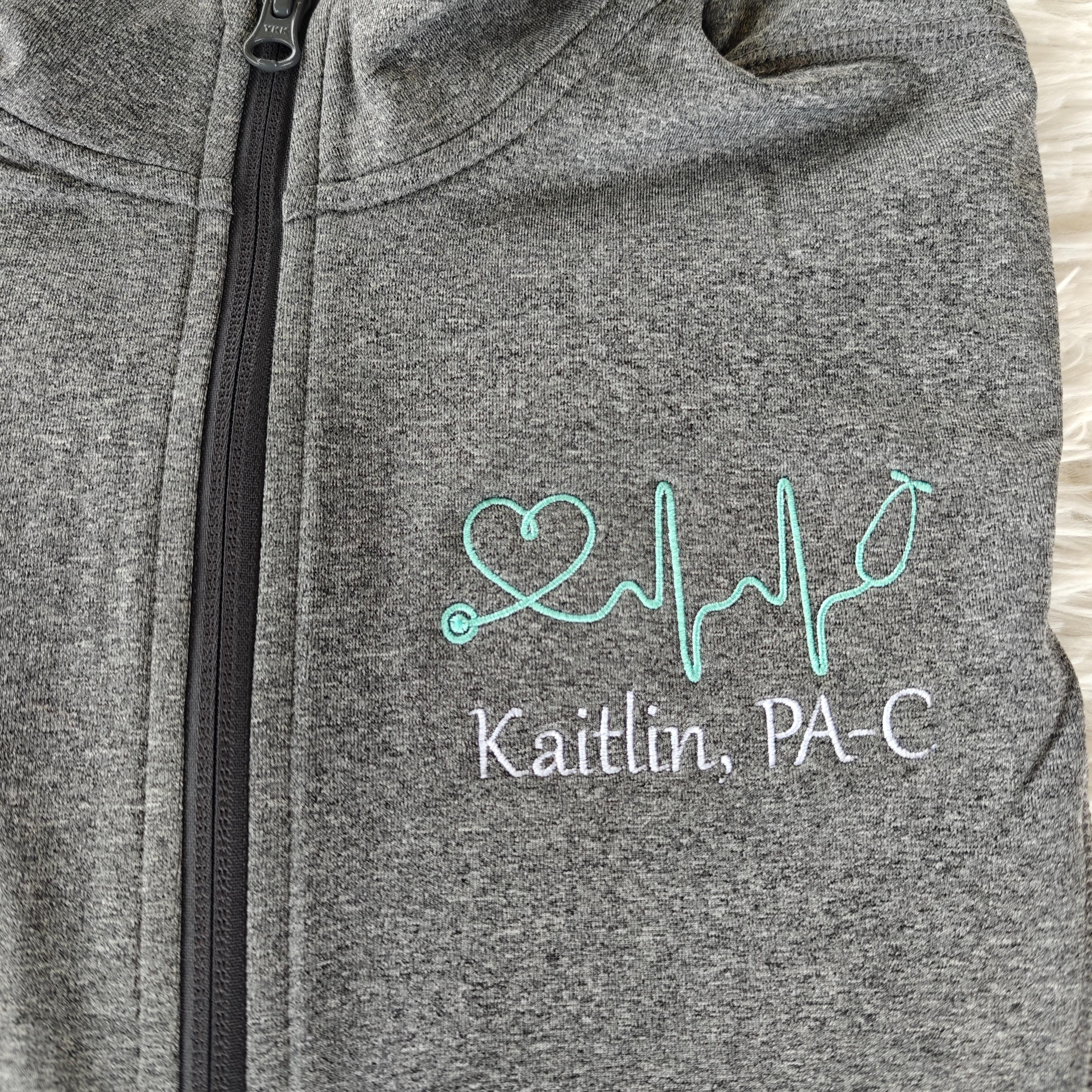 Personalized Echocardiographer Contrast Zip Jacket, Embroidered ...