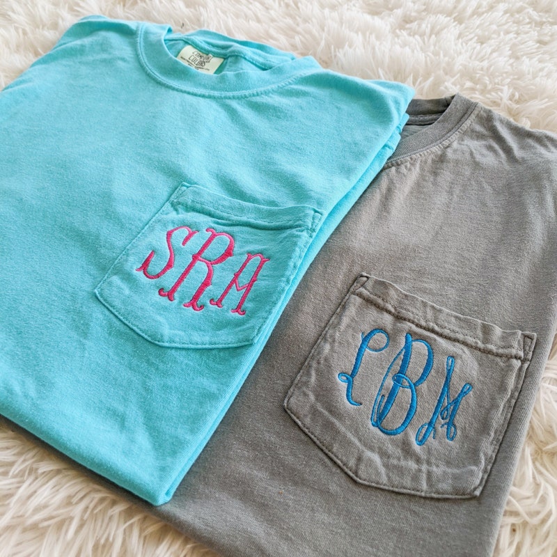 Monogram Pocket Tee - Etsy