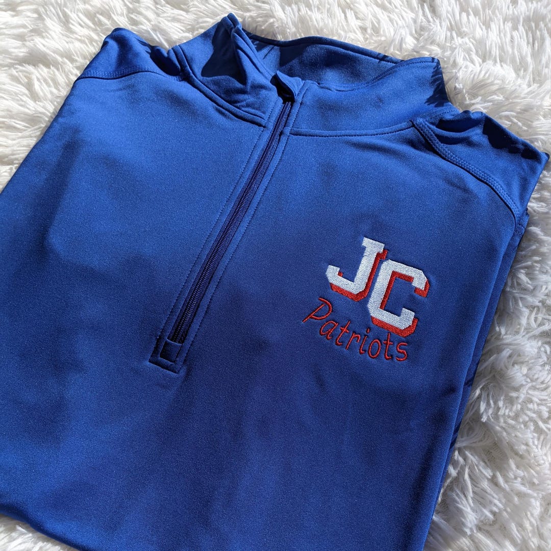 School Spirit Quarter Zip Jacket, School Mascot Lightly Lined Zip ...