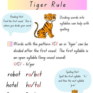 Syllable Types and Syllable Division Rules Posters - Etsy