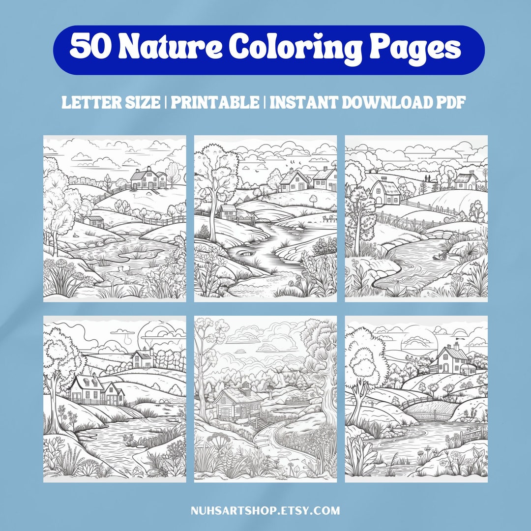 Nature Scenery Coloring Pages for Kids |printable Coloring Pages ...