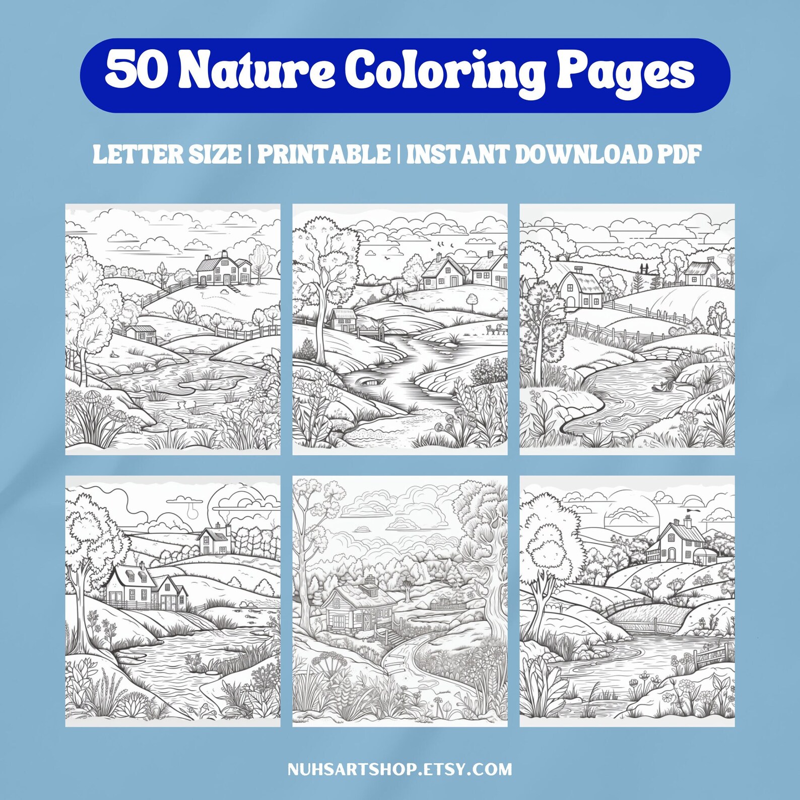 Nature Scenery Coloring Pages for Kids |printable Coloring Pages ...