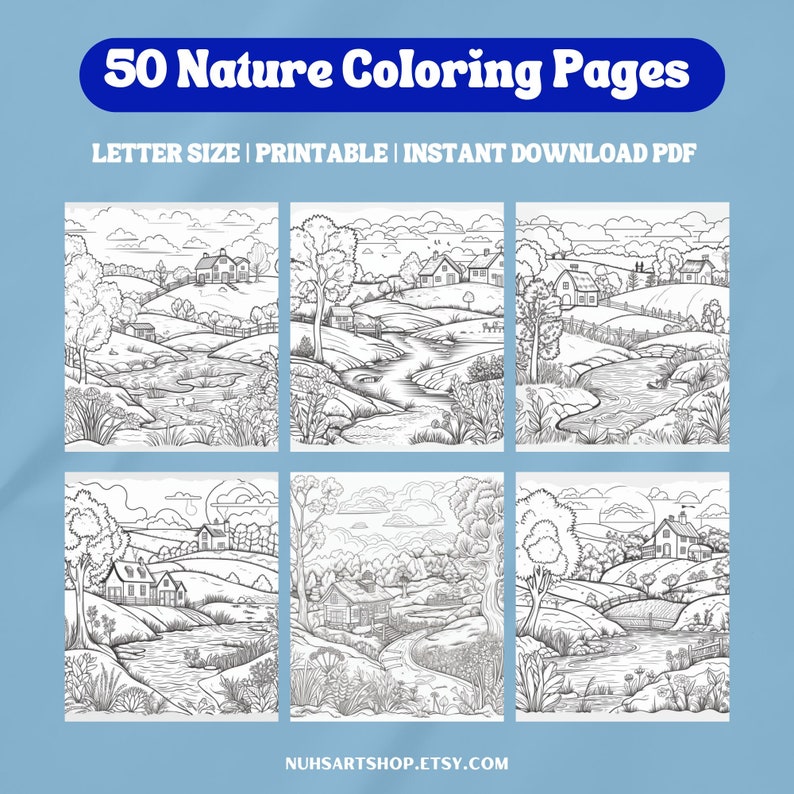 Nature Scenery Coloring Pages for Kids |printable Coloring Pages ...