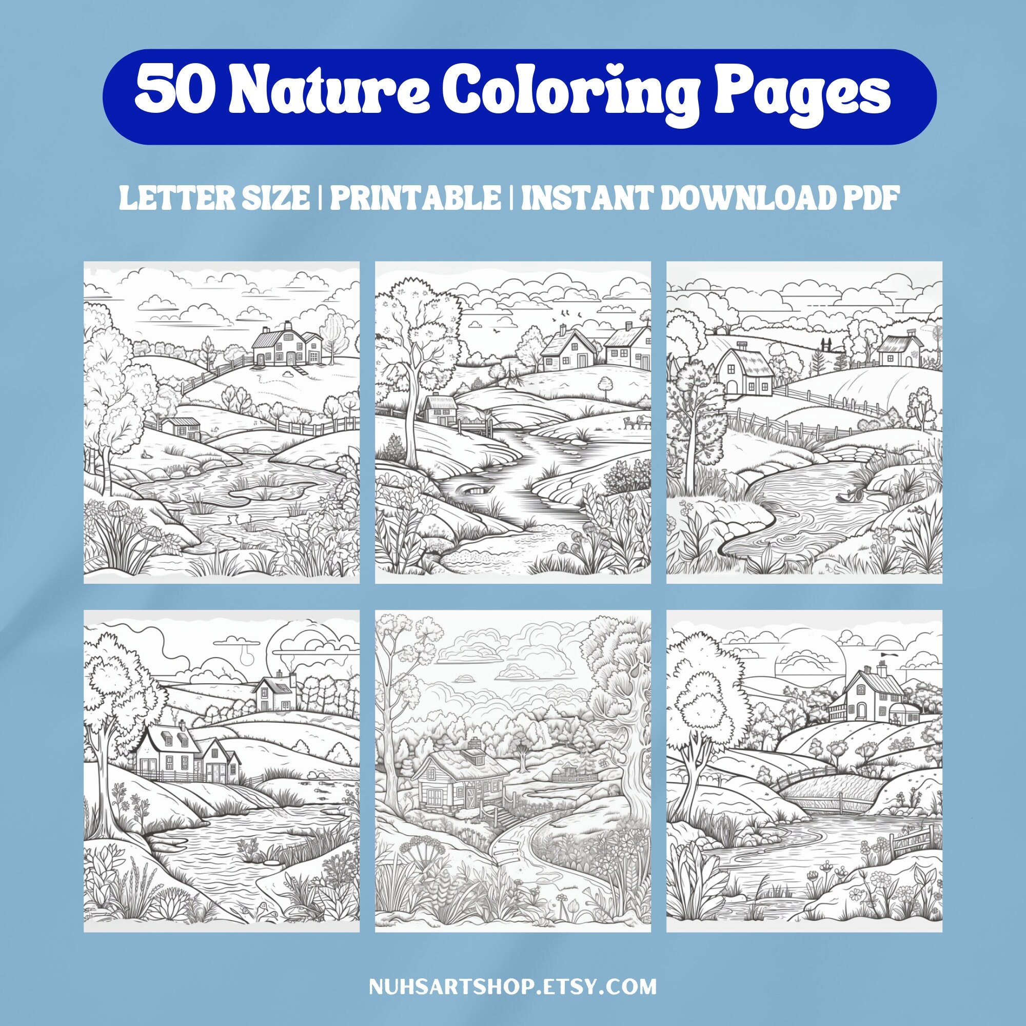 Nature Scenery Coloring Pages for Kids |printable Coloring Pages ...