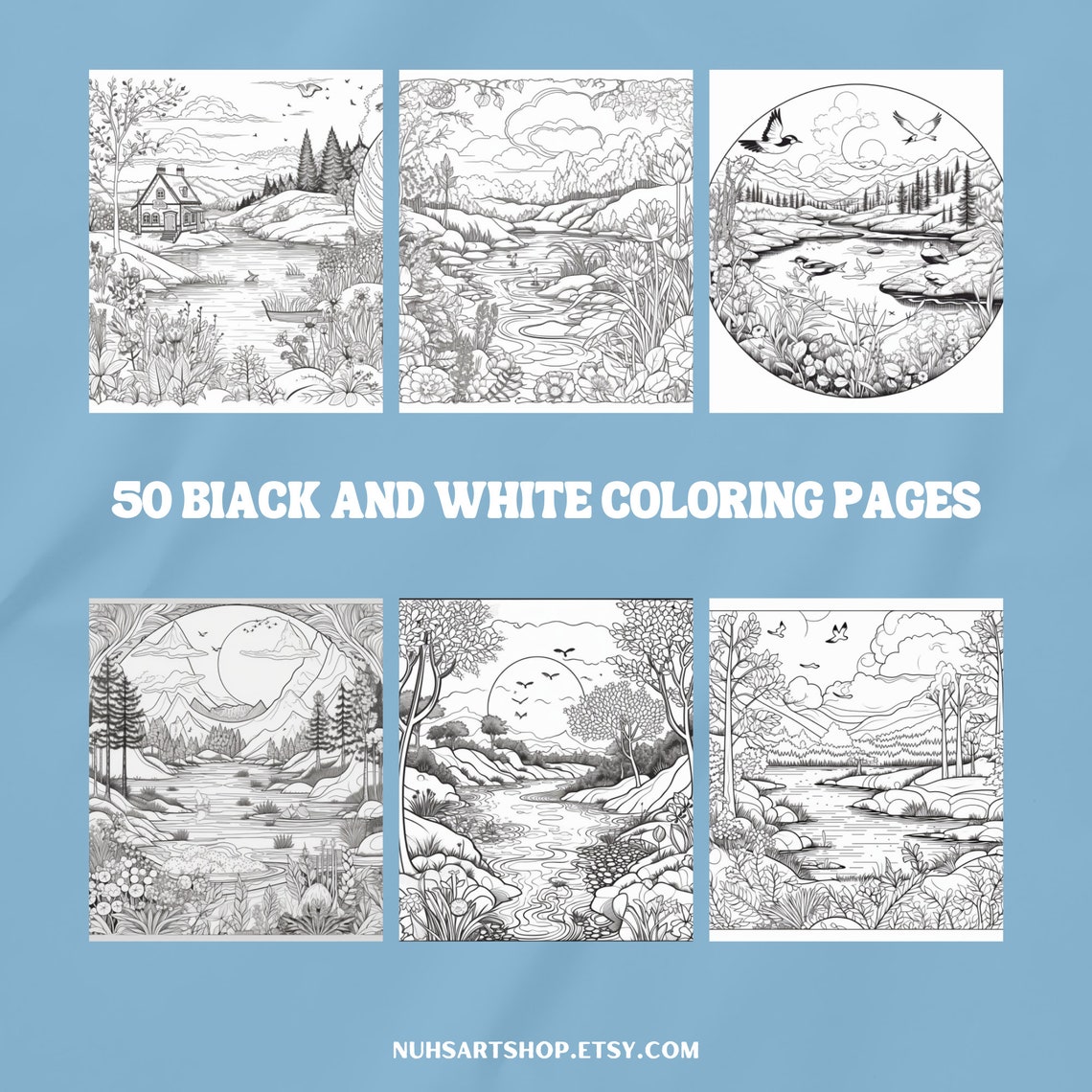 Nature Scenery Coloring Pages for Kids |printable Coloring Pages ...