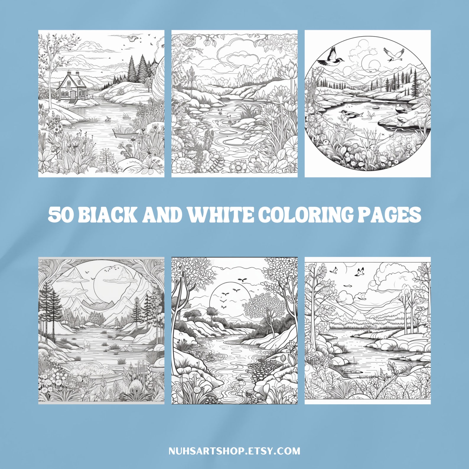 Nature Scenery Coloring Pages for Kids |printable Coloring Pages ...
