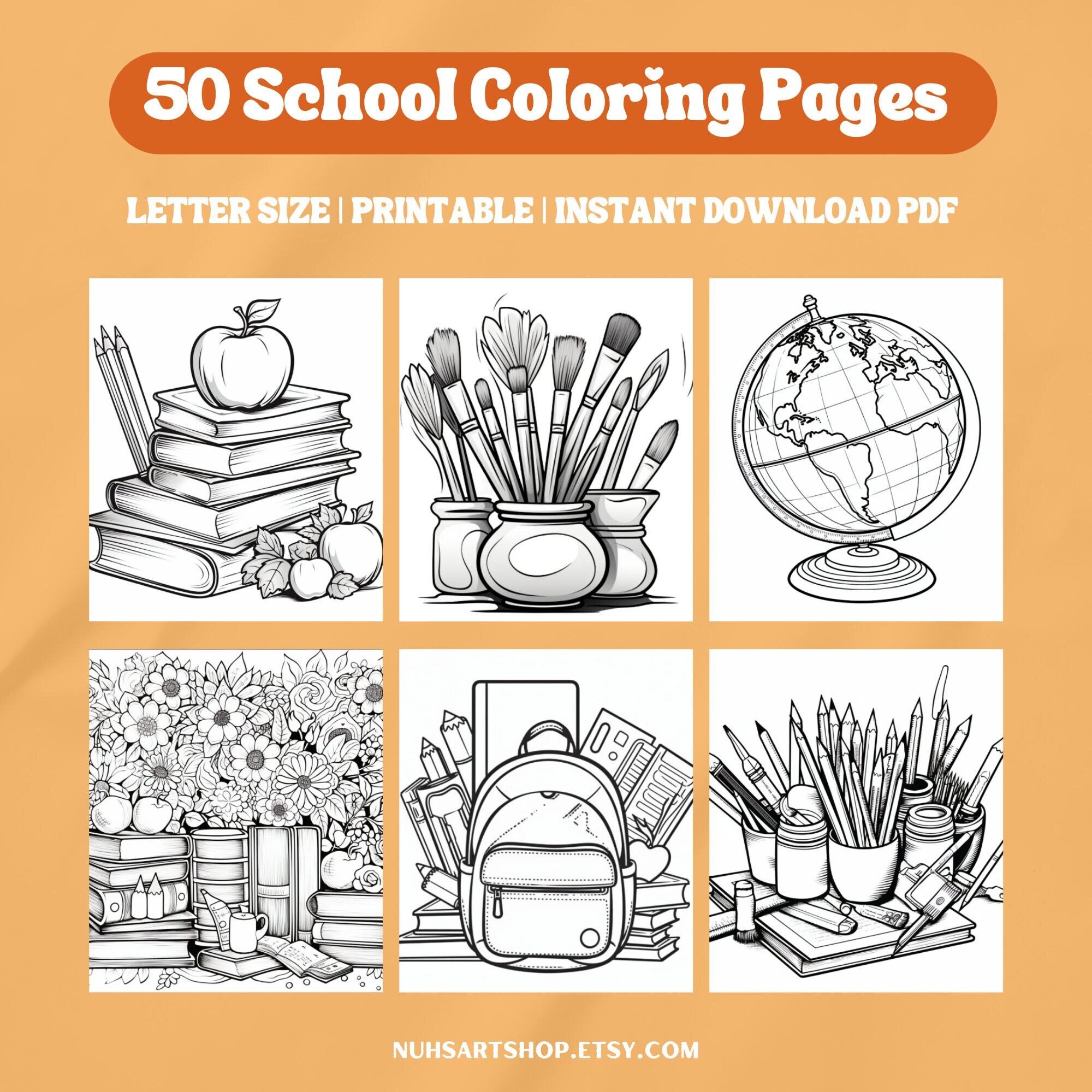 School Coloring Pages for Kids |printable Coloring Pages |school ...